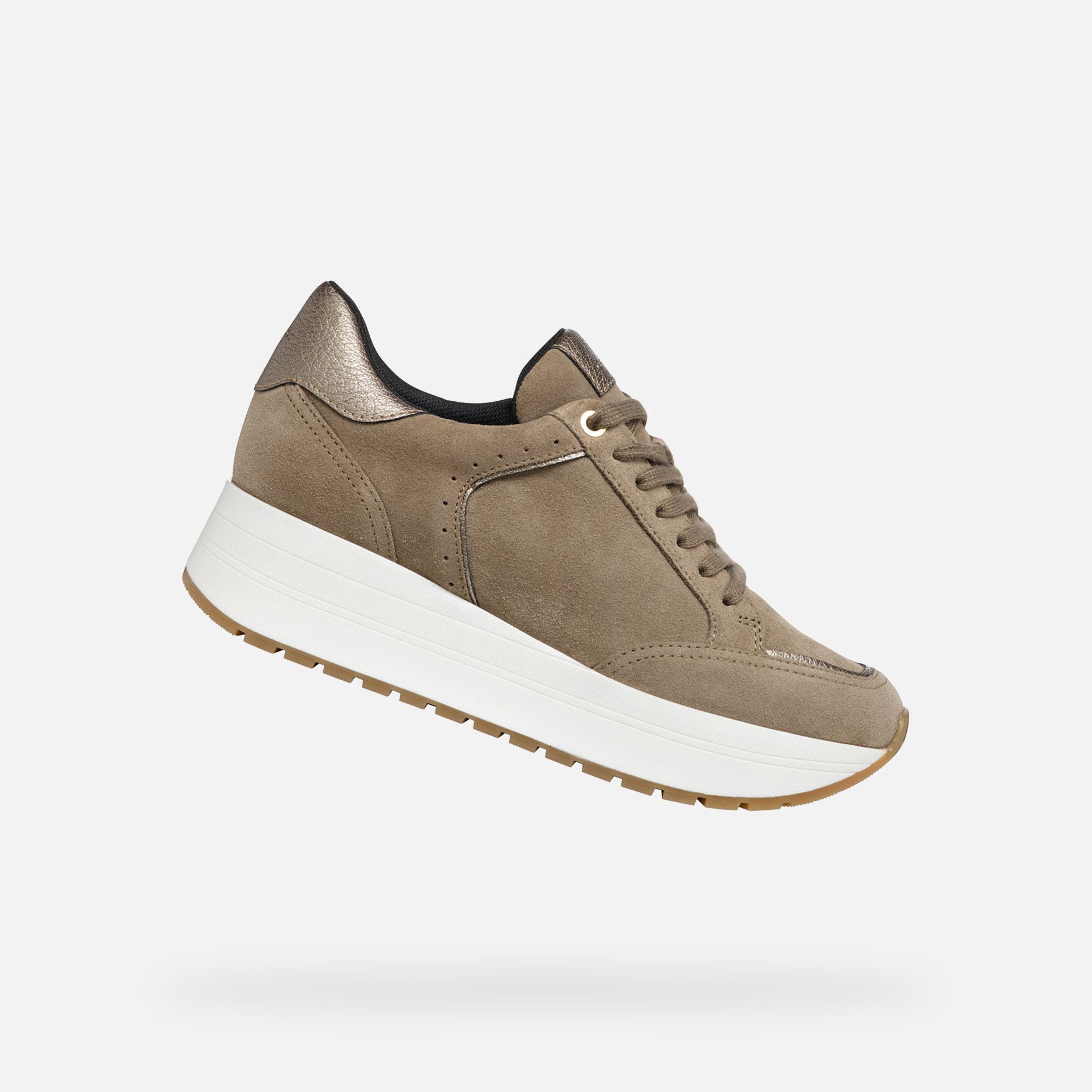 Beżowe damskie sneakersy Geox New Kency | Geoxstore.pl - Oficjalny ...