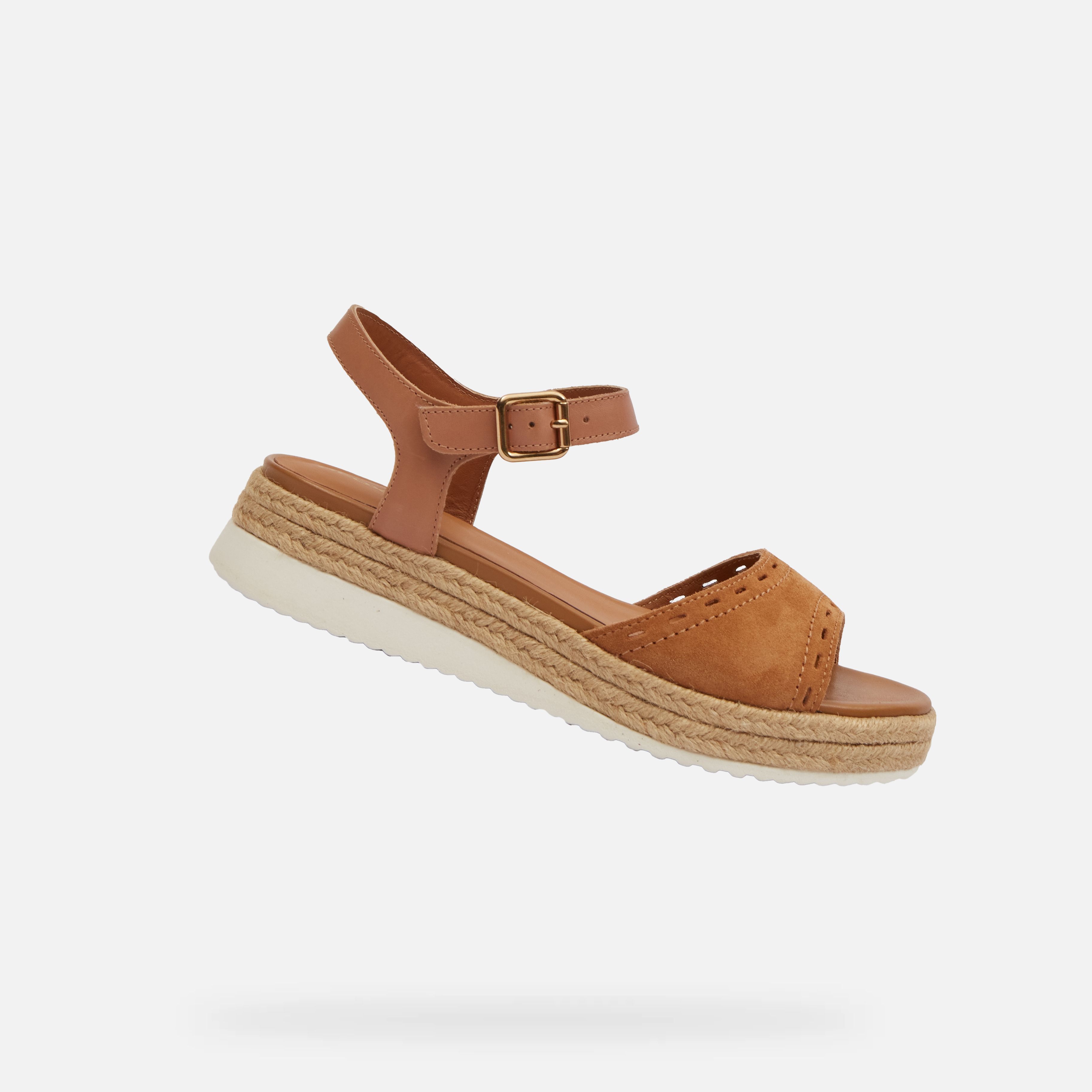 Hnědé dámské sandály Geox Eolie | Geox.cz - Oficiální e-shop značky ...
